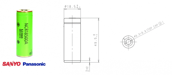 2040mAh 3.7V Rechargeable Li Ion Battery Pack NCR18500A IEC CB Standard