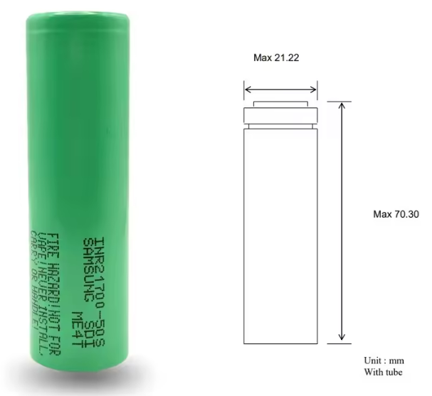 Genuine Grade A 21700 High Drain 21700 Lithium Battery 3.6V 5000mAh ...