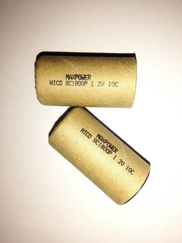 High Power Nicad Sub C NiCd Rechargeable Batteries 1.2V 1800mAh