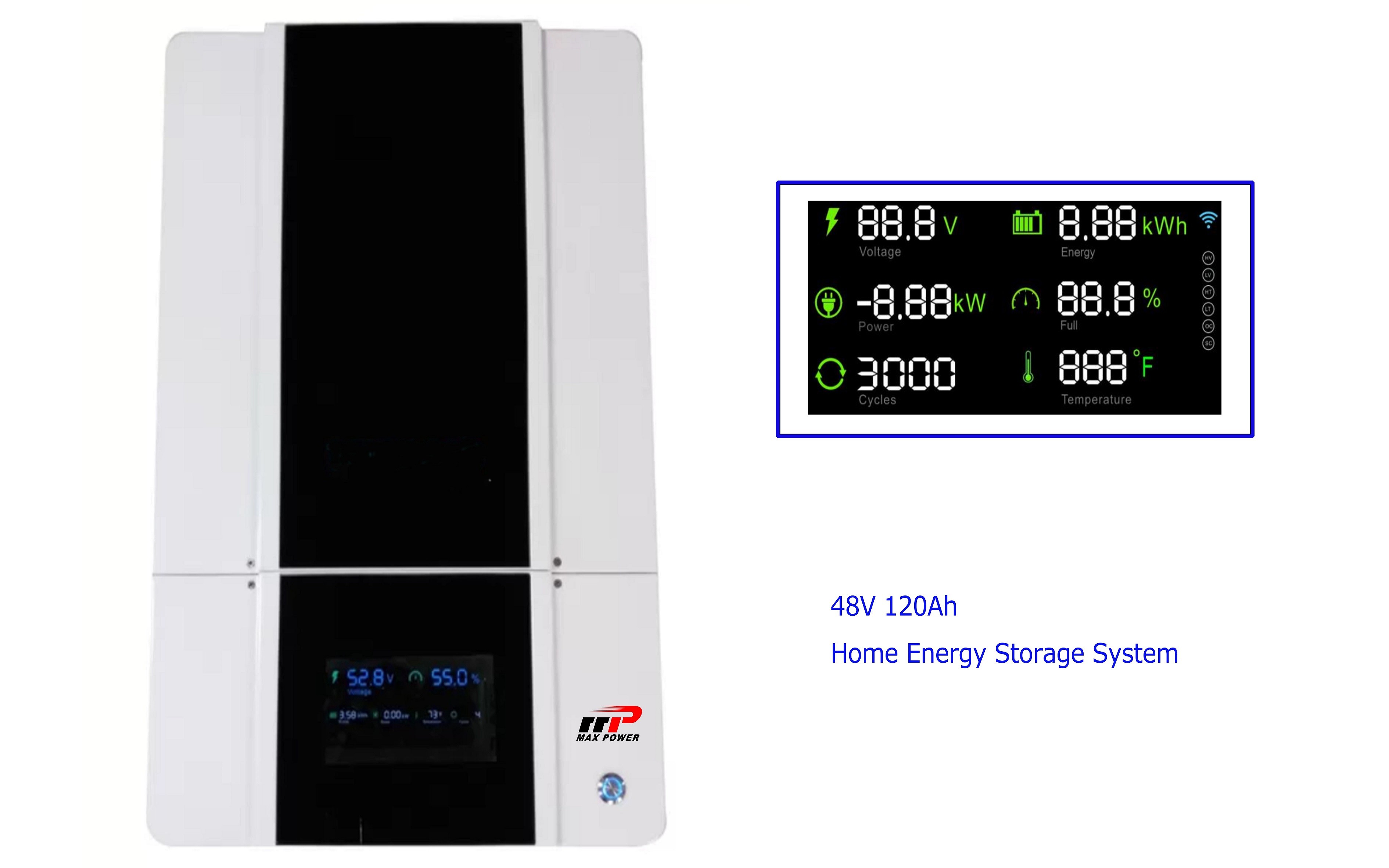 48V 120Ah RS485 Lifepo4 battery wall mount solar battery system